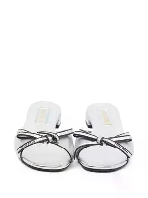Miu Miu Mordore Bow Slide Sandals