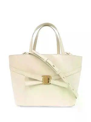 FERRAGAMO 2010-2026 Leather Vara Satchel - White