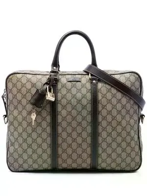 Gucci Gg Supreme Business Bag - Neutrals