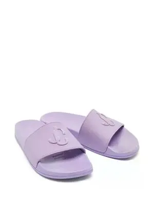 JIMMY CHOO Embossed Logo Slides - Purple