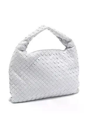 Bottega Veneta Small Hop Intrecciato Leather Tote Bag - Grey