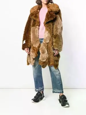 Stella McCartney Faux Fur Patchwork Coat