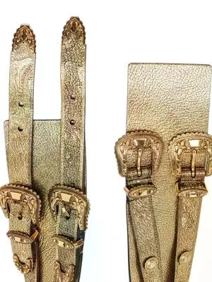 Alexander McQueen Wide Belt With Double Buckle Fastening