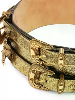 Alexander McQueen Wide Belt With Double Buckle Fastening
