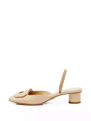 Dior Beige Leather Patent Slingback Pumps - Neutrals