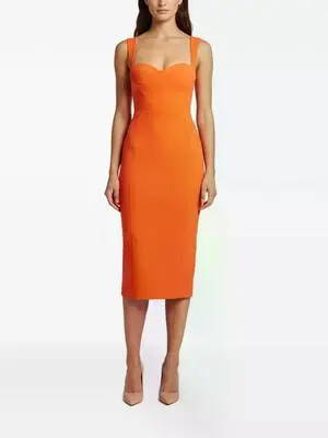 Alex Perry Crepe Midi Dress With Sweetheart Neckline