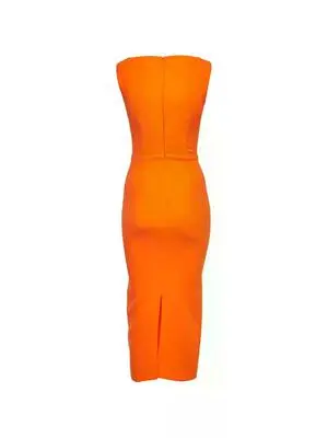 Alex Perry Crepe Midi Dress With Sweetheart Neckline