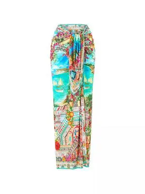 Camilla Meet Me In Mallorca Multi Long Multi Wear Sarong Blue