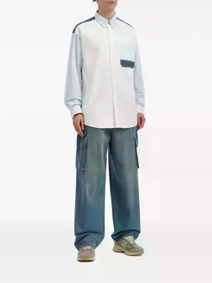 Izzue Panelled Pinstriped Shirt