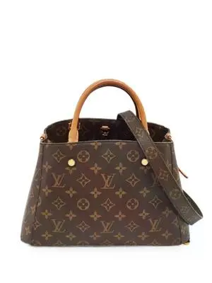LOUIS VUITTON Bb Montaigne Monogram Tote Bag - Brown