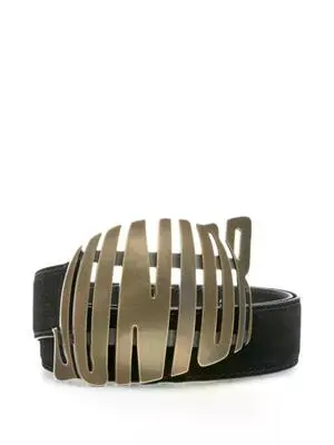 JEAN PAUL GAULTIER Logo-buckle Suede Belt - Black