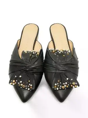 CHARLOTTE OLYMPIA Spike-embellished Knotted Mules