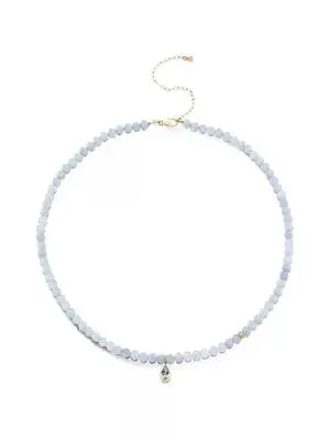 SYDNEY EVAN Icon Mounting Aquamarine And Diamond Necklace - Gold