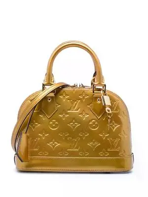 LOUIS VUITTON 2015 Monogram Vernis Alma Bb Satchel - Gold