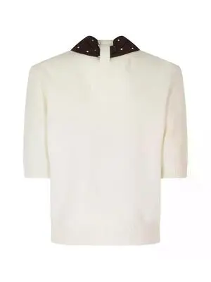 SEMICOUTURE Scarf-detail Short-sleeve Sweater