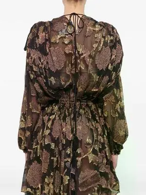 LANVIN Floral-jacquard Cold-shoulder Dress
