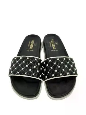 Red Valentino Rockstud Quilted Slides
