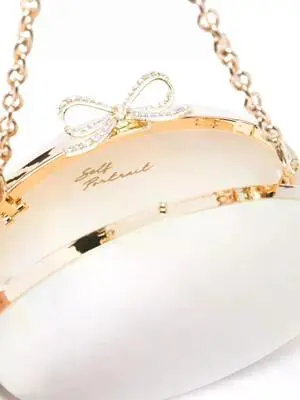 SELF-PORTRAIT Bow Detail Oval Clutch Bag - Neutrals