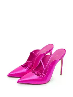 LE SILLA Satin Pointed Toe Tie-fastening Stiletto Heel Pumps - Pink
