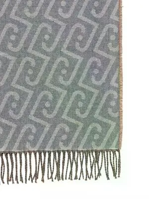 Liu Jo Monogram-pattern Fringed Scarf