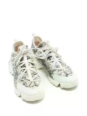 Dior D-connect Lace-up Sneakers With Zodiac Print - White