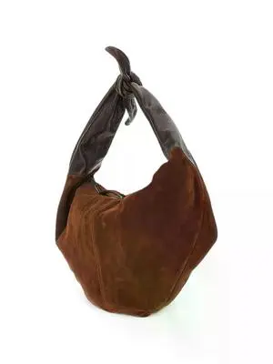 AUTENTICA 504 Adara Knot-detail Suede Tote Bag - Brown