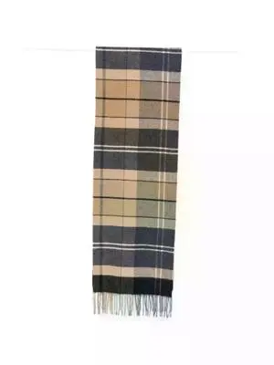 Barbour Inverness Tartan Fringed-edge Scarf - Neutrals