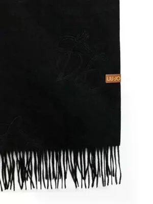 Liu Jo Logo-embroidered Fringed Scarf
