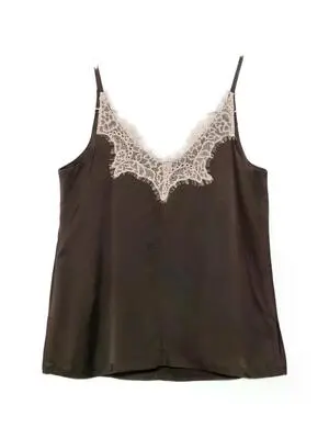 Seventy Lace-trim Blouse - Brown