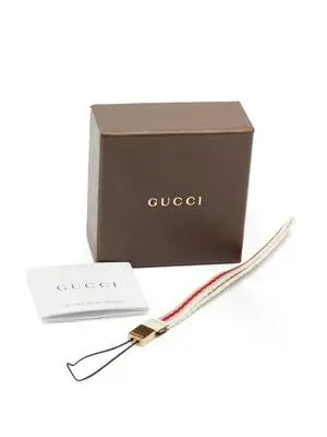 Gucci Striped Canvas Phone Strap - Neutrals