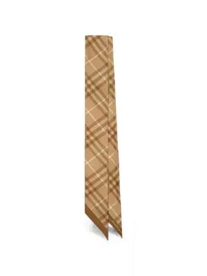 Burberry Skinny Contrast Check Silk Scarf