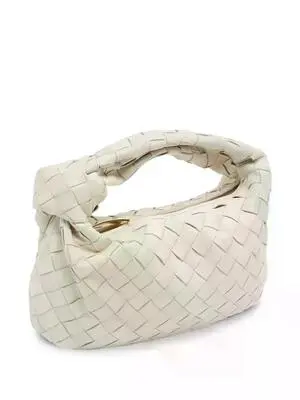 Bottega Veneta Mini Jodie Intrecciato Leather Tote Bag - White