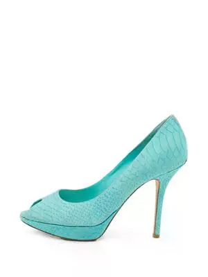 Dior Miss Python-embossed Pumps - Blue
