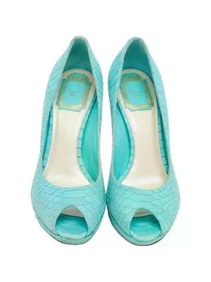 Dior Miss Python-embossed Peep Toe Pumps