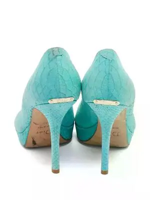 Dior Miss Python-embossed Peep Toe Pumps