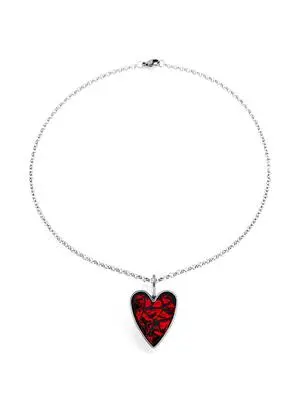 POISONED HEARTS Mosaic Heart Necklace - Silver