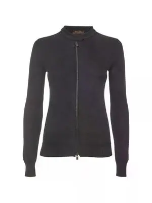 Loro Piana Textured Knit Zip-up Cardigan