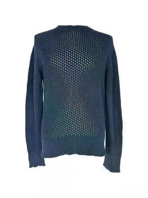 TOM FORD Navy Cotton Crochet-knit Sweater