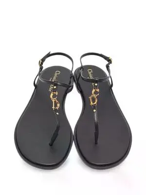 Dior Leather Ankle-strap Thong Ballet Flats