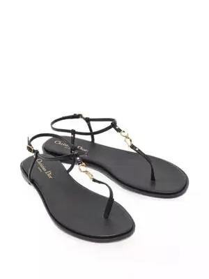 Dior Leather Ankle-strap Thong Ballet Flats