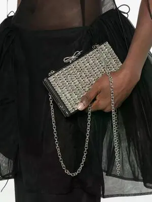 SELF-PORTRAIT Crystal Embellished Bow Clutch Bag