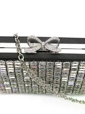 SELF-PORTRAIT Crystal Embellished Bow Clutch Bag