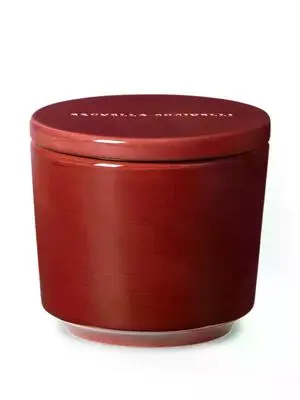 Brunello Cucinelli Maxi Scented Candle In Craquelé Ceramic Vessel With Lid - Red