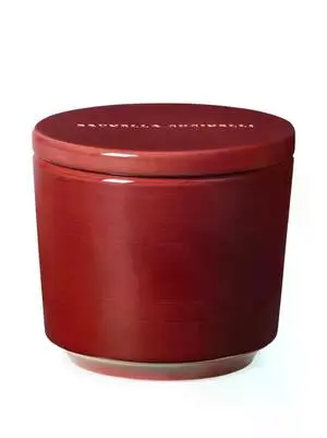 Brunello Cucinelli Maxi Scented Candle In Craquelé Ceramic Vessel With Lid - Red