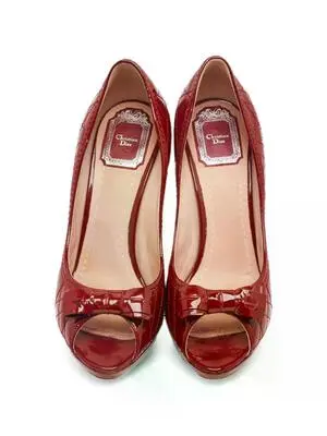 Dior Cannage-quilting Peep-toe Pumps