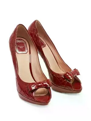 Dior Cannage-quilting Peep-toe Pumps