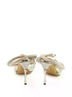 Mach & Mach Double Bow Ankle Strap Pumps