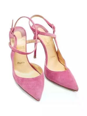 CHRISTIAN LOUBOUTIN Suede Ankle Strap Pumps