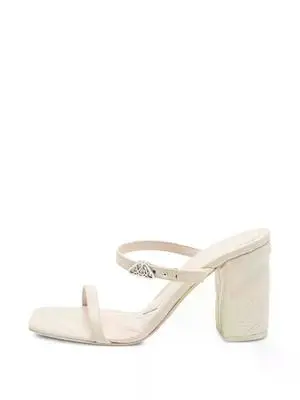 Alexander McQueen Leather Block Heel Sandals
