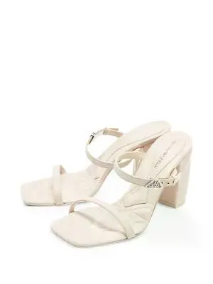 Alexander McQueen Leather Block Heel Sandals